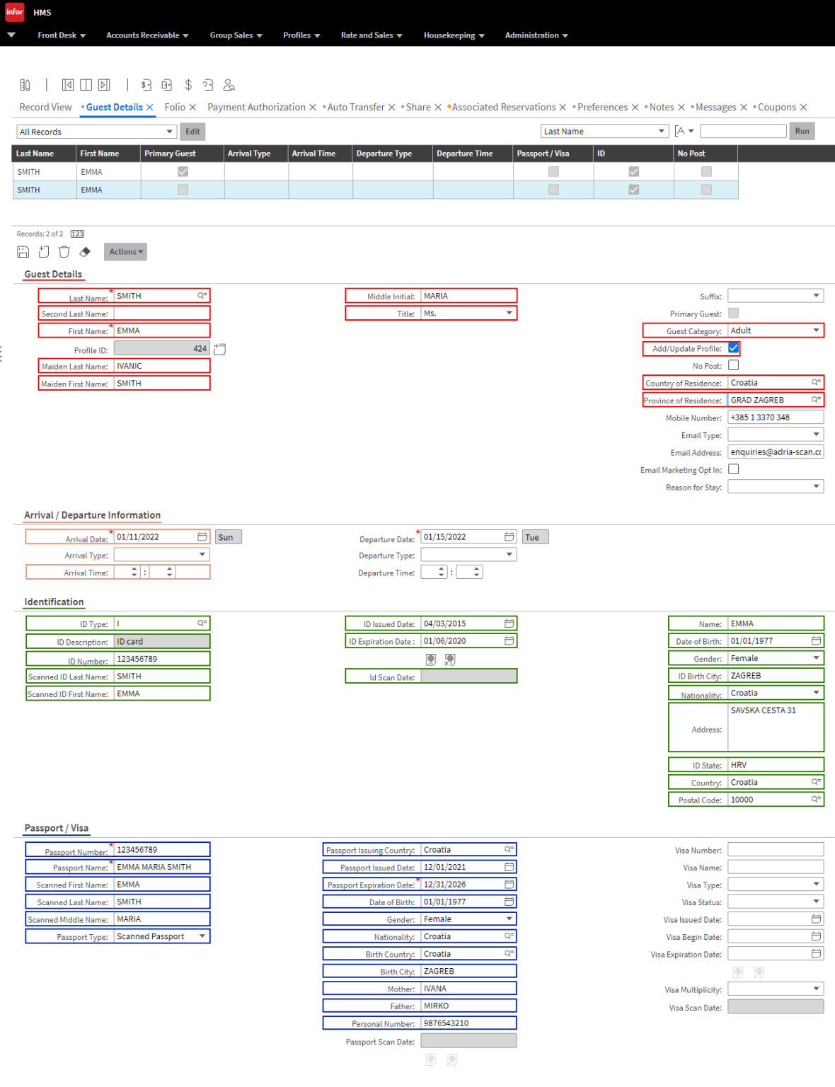 AdriaScan - PSH - Infor PMS | Passport/ID Scanning Inteface