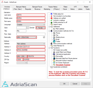 AdriaScan - Protel PMS | Passport/ID Scanning Interface
