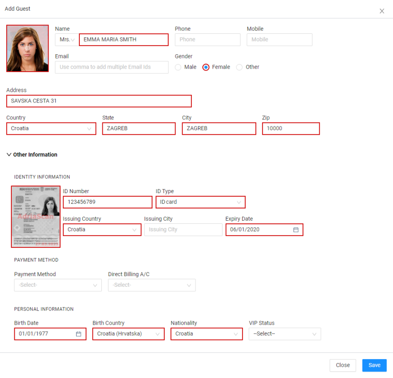 AdriaScan - Ezee PMS | Passport/ID Scanning Interface